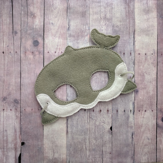 Dolphin Felt Mask in Choice of 2 Sizes Gray and White Acrylic - Etsy