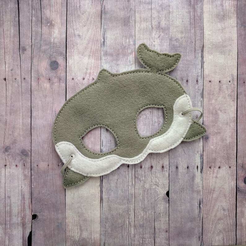 Dolphin Felt Mask in Choice of 2 Sizes Gray and White Acrylic - Etsy