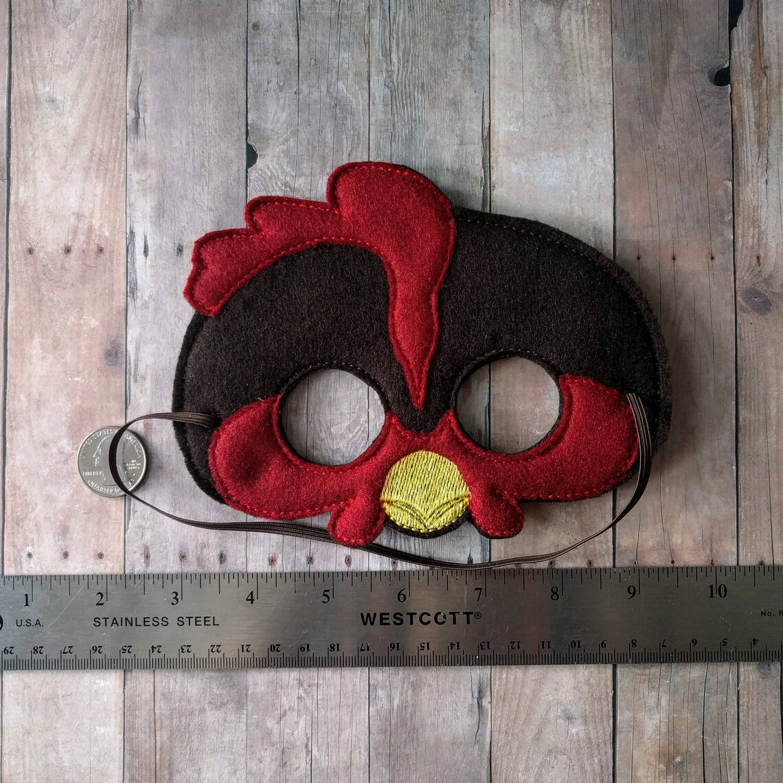 Rooster Felt Mask in Choice of 2 Sizes Brown Acrylic Felt | Etsy