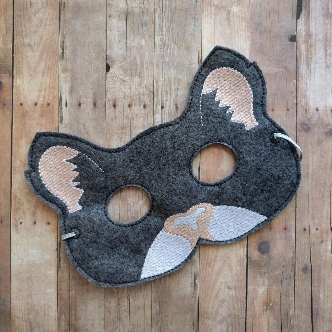 Cougar Felt Mask Dark Gray Acrylic Felt Elastic Back - Etsy