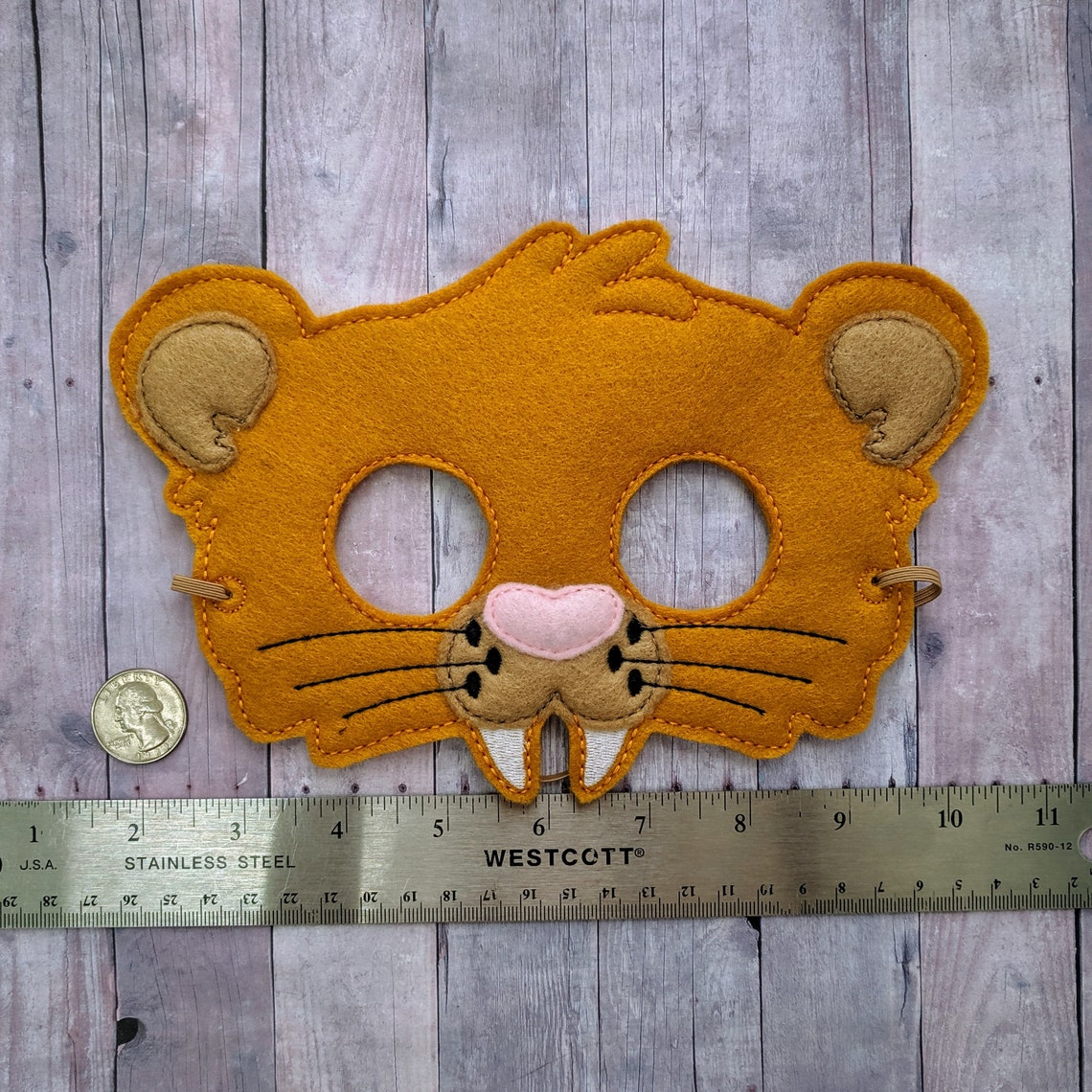 Saber Tooth Tiger Felt Mask in Choice of 2 Sizes Golden - Etsy