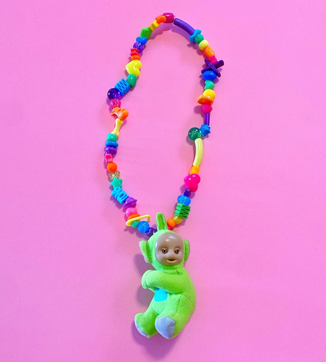 Vintage Teletubbies Tinky Winky Kandi Necklace 2 - Etsy