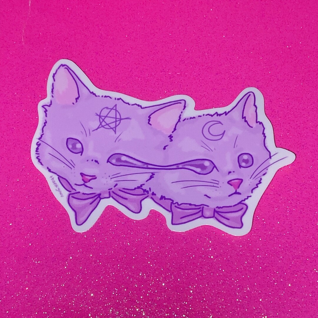 Pastel Goth Twin Kitties Vinyl Sticker - Etsy