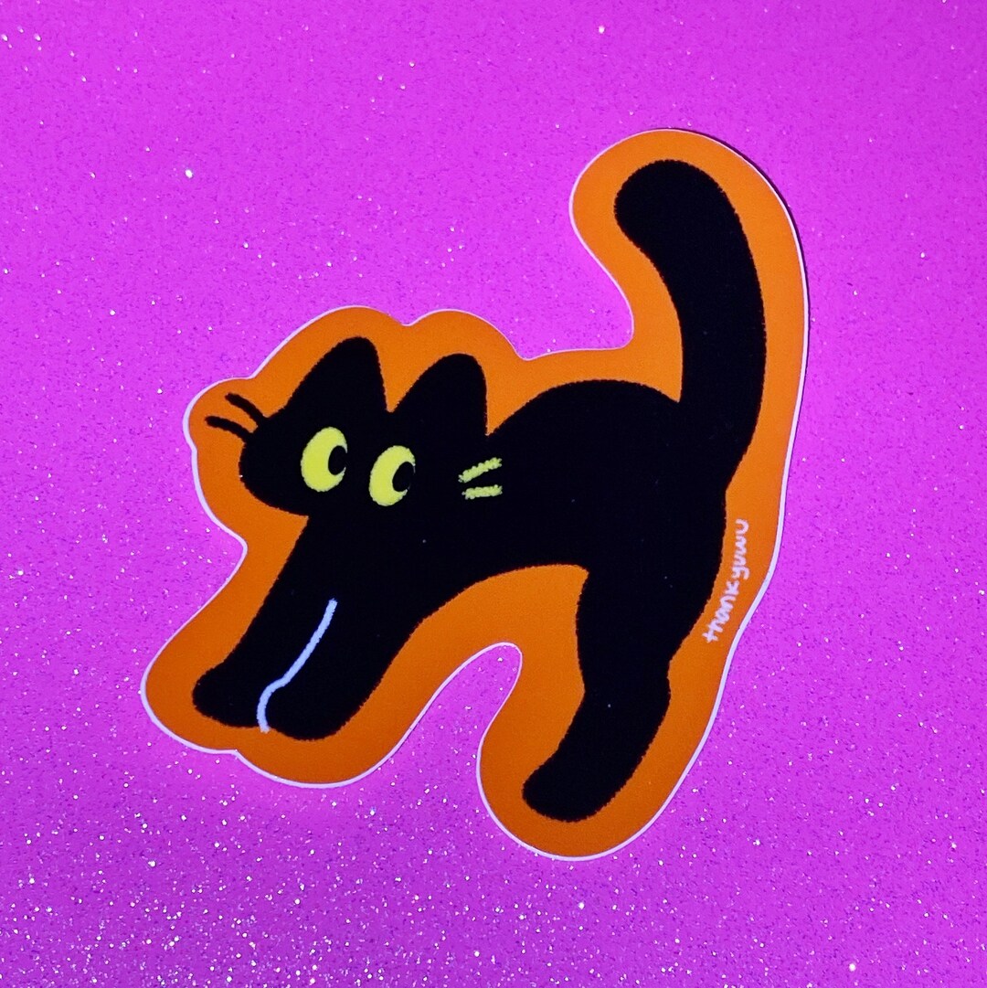 Eek Scaredy Cat Halloween Vinyl Sticker - Etsy