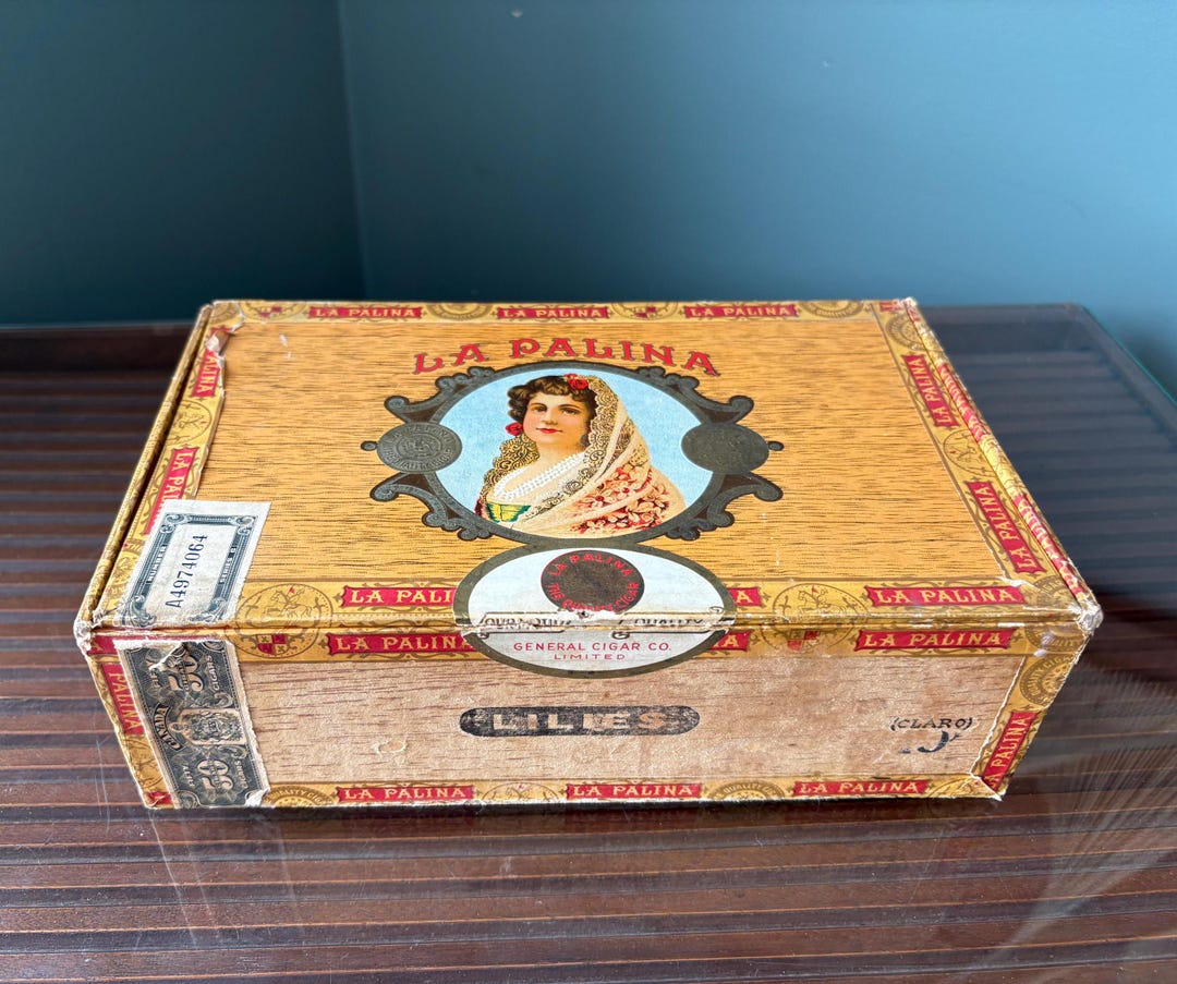 Vintage La Palina Lilies Cigar Box - Antique Tobacco Collectible 1930's ...