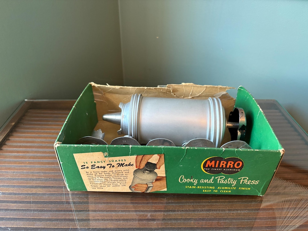 Vintage Mirro Aluminum Cookie Pastry Press - Mirro Cooky Press Black ...