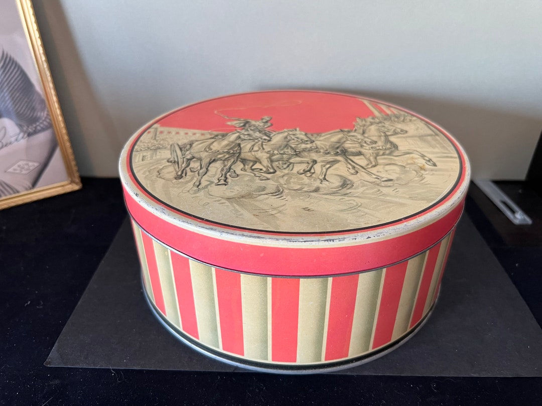 Vintage Huntley & Palmers Biscuit Tin Striped Roman Theme - Etsy
