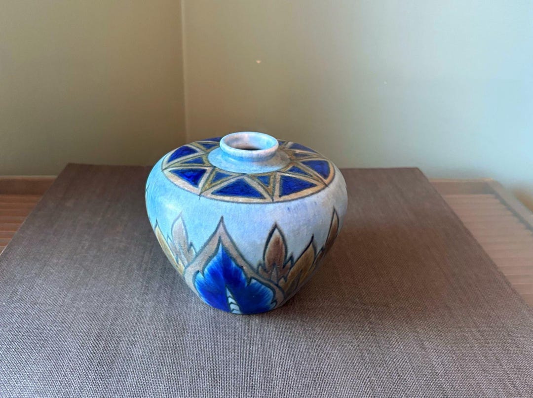 Vintage 1930s Chameleon Ware Pottery Vase - Etsy