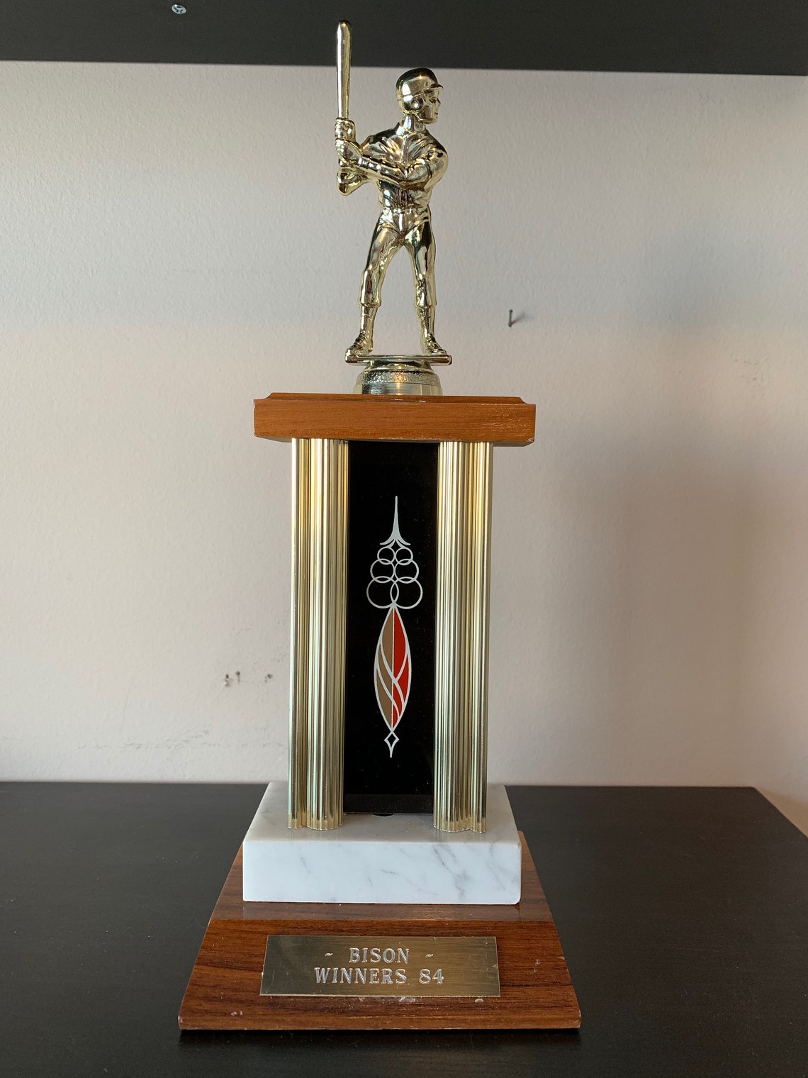 Vintage baseball trophy 1984 retro man cave den sports bar | Etsy