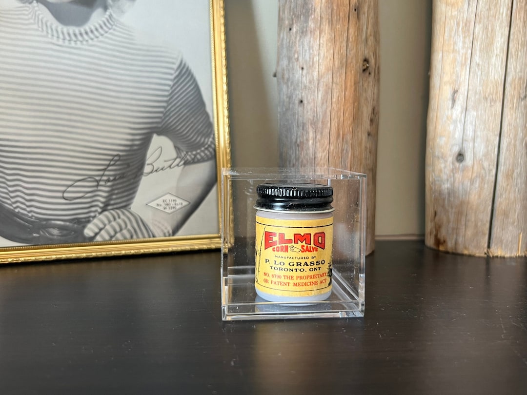 Vintage Glass Jar of Elmo Corn Salve - Vintage Medical Medicine ...