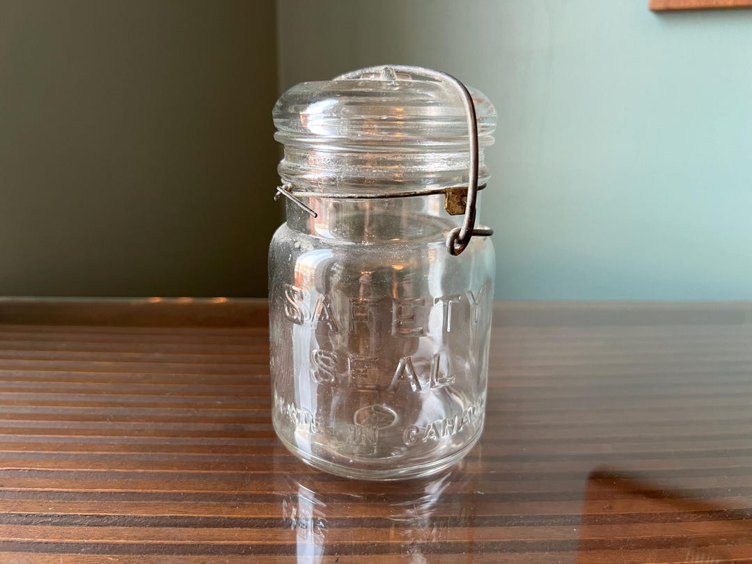 Antique Safety Seal Canning Jar: Pint Size Swing Top, Farmhouse Decor ...
