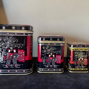 Vintage Set Nesting Tea Tins Chinese Tea Tin Chinoiserie - Etsy