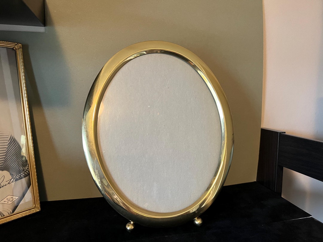 Vintage Solid Brass Oval Picture Frame 9x7 Tabletop Picture Frame - Etsy