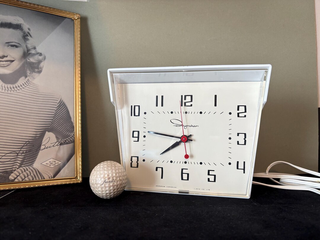 Mid Century Modern Angular Wall Clock - Ingraham Electric Wall Clock ...
