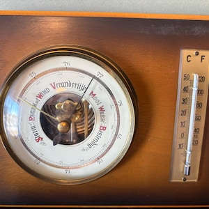 Vintage Barometer Thermometer Wall Hanging - Barigo German Style ...