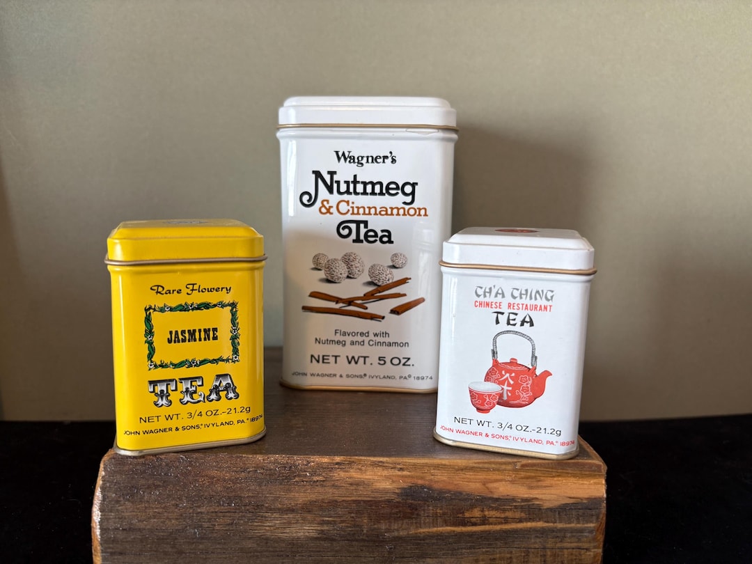 Vintage Tea Tins: John Wagner, Cha Ching, Rare Jasmine - Collectible ...