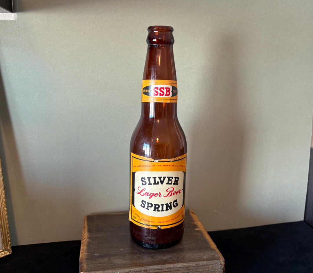 Vintage Silver Spring Beer Bottle - Lucky Lager Breweries SSB Silver ...
