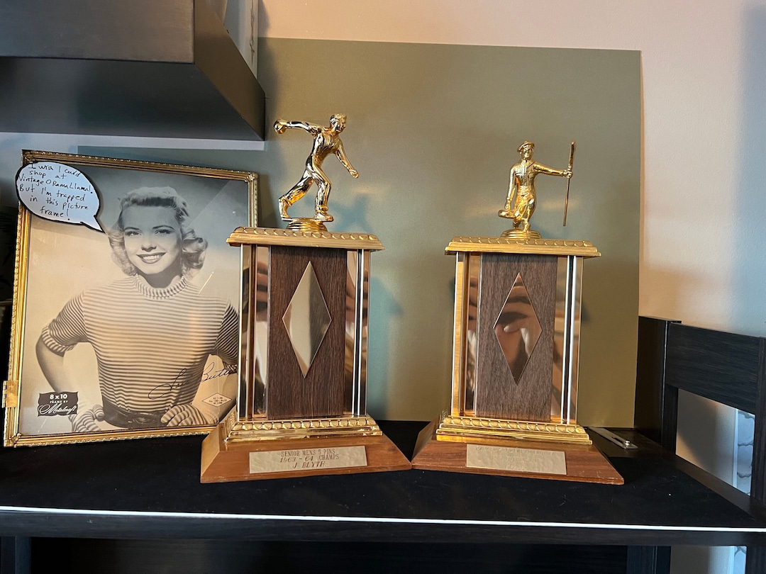 Vintage 1960s Sports Trophies Bowling Trophy Curling - Etsy