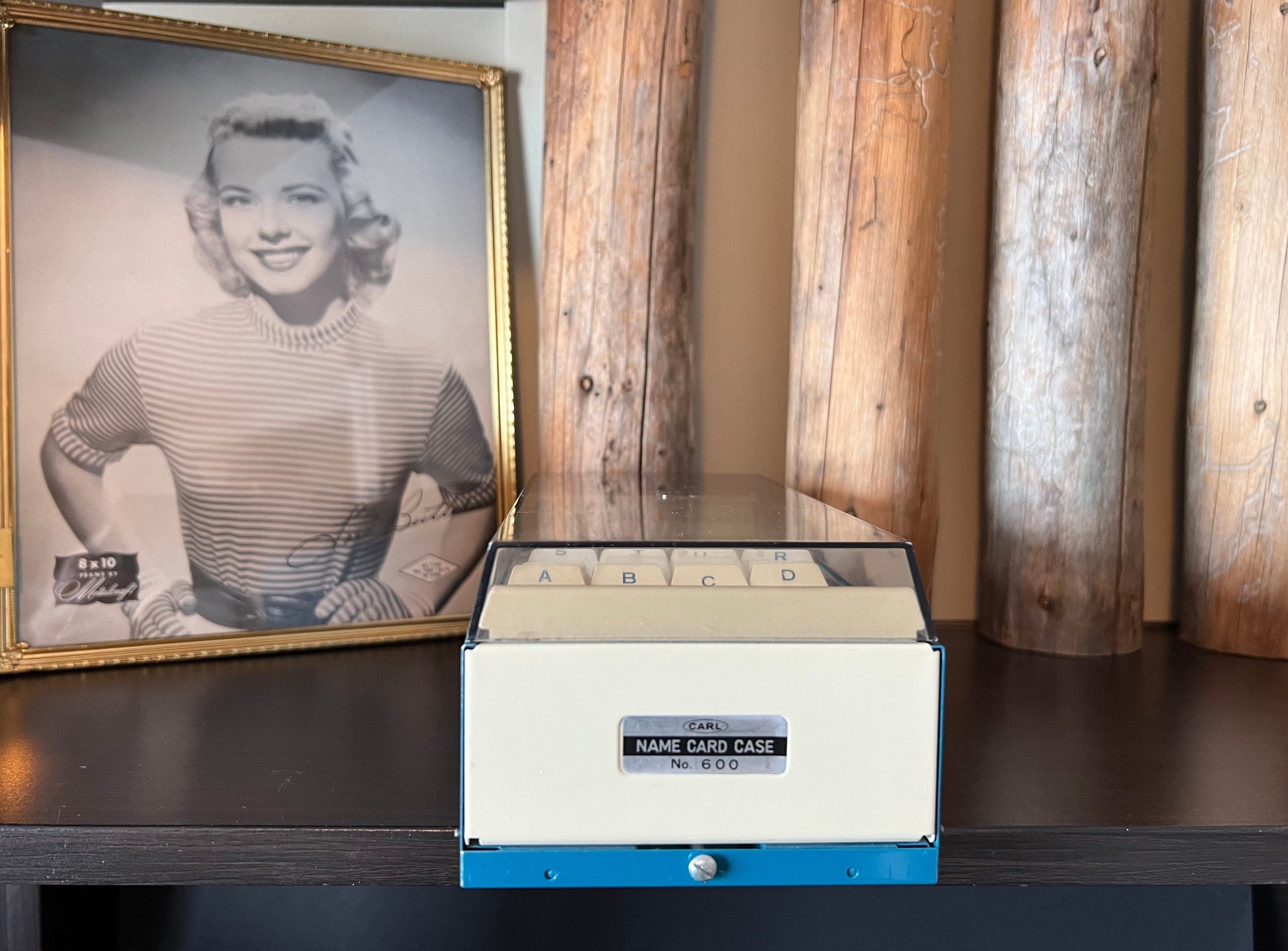 Vintage Shihmark Name Card Case No. SM-7604A Blue and White Metal ...