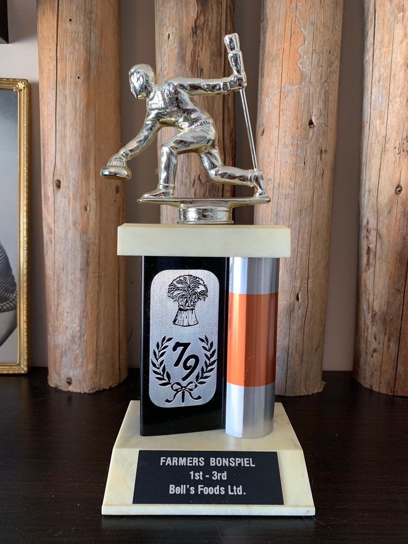 Vintage 1970's Curling Trophy Retro Sports Collectible - Etsy