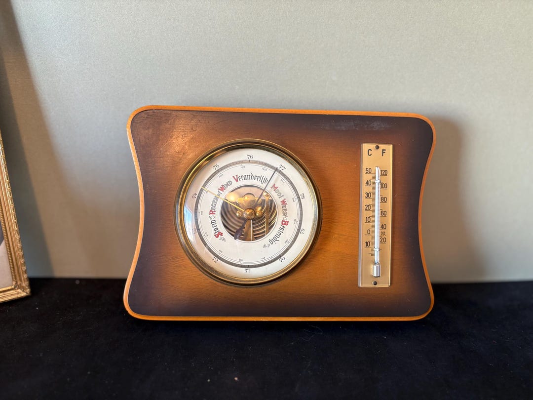 Vintage Barometer Thermometer Wall Hanging - Barigo German Style ...