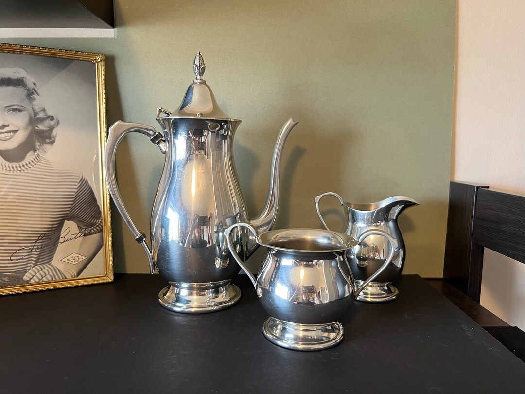 Vintage B&M Pewter Tea or Coffee Service Set - Elegant Understated ...