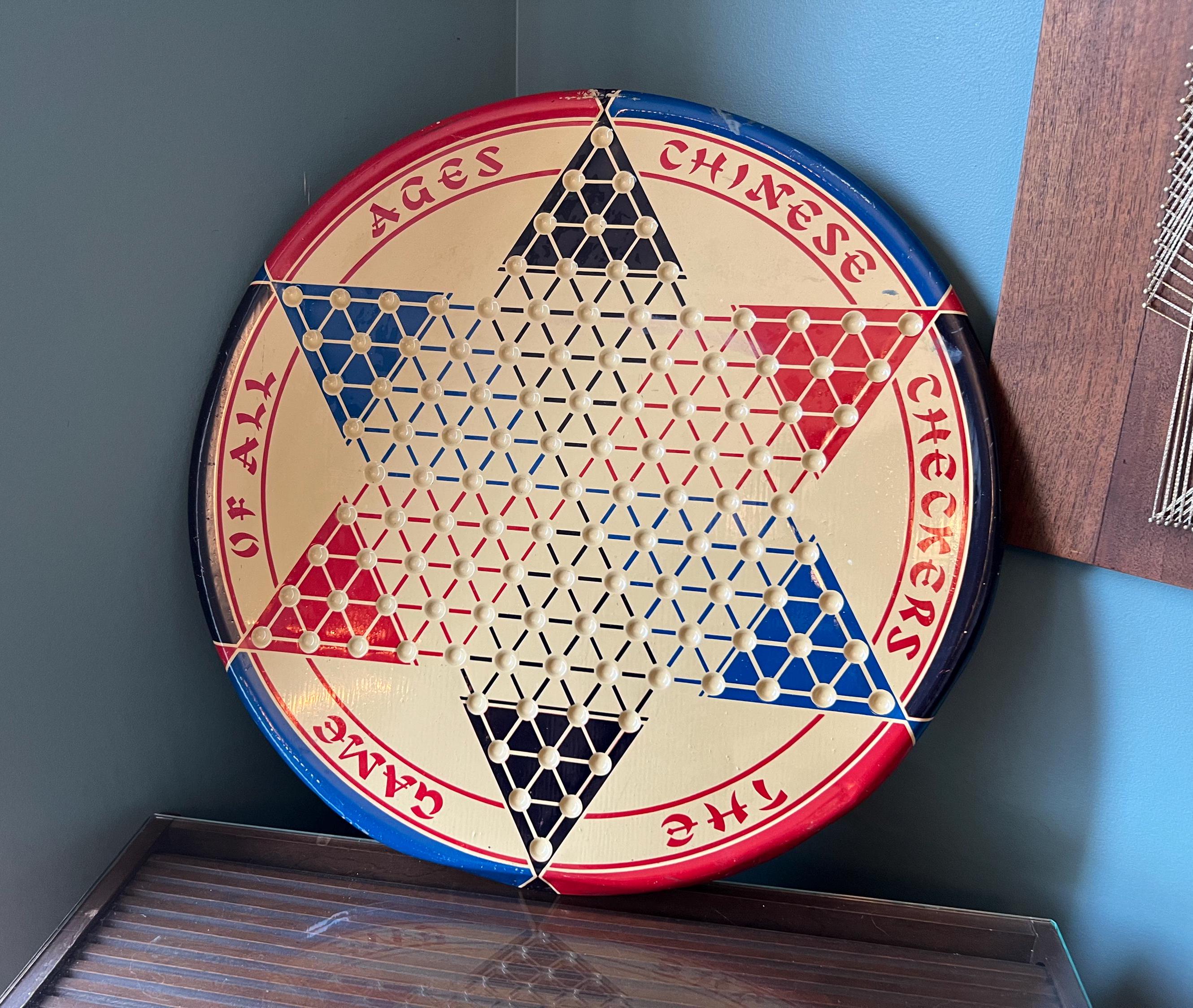 Vintage Chinese Checkers Tin Litho Game Board Unique Retro Game Room Den Decor Etsy UK