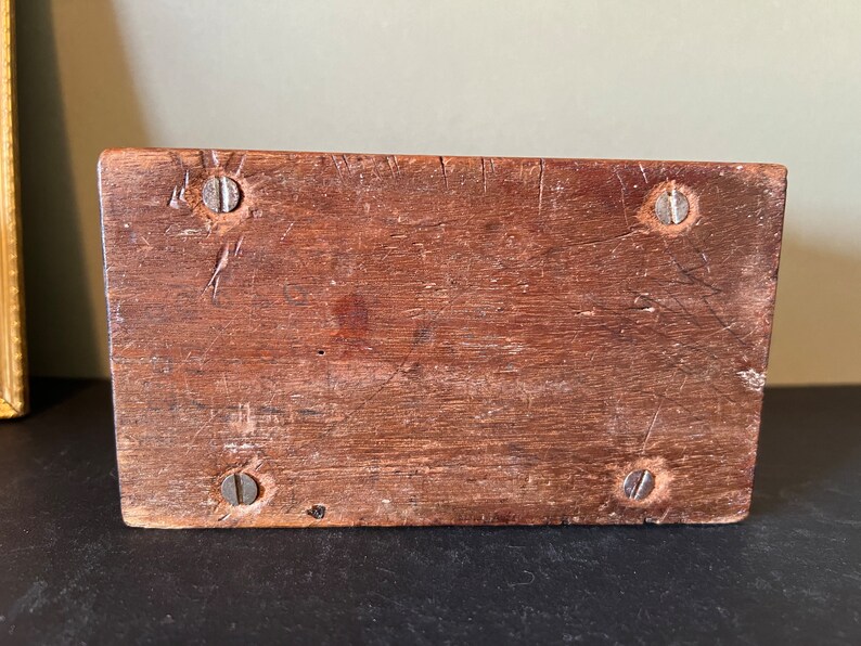 Antique Small Wooden Donation Box With Brass Slot Church Collection Box ...