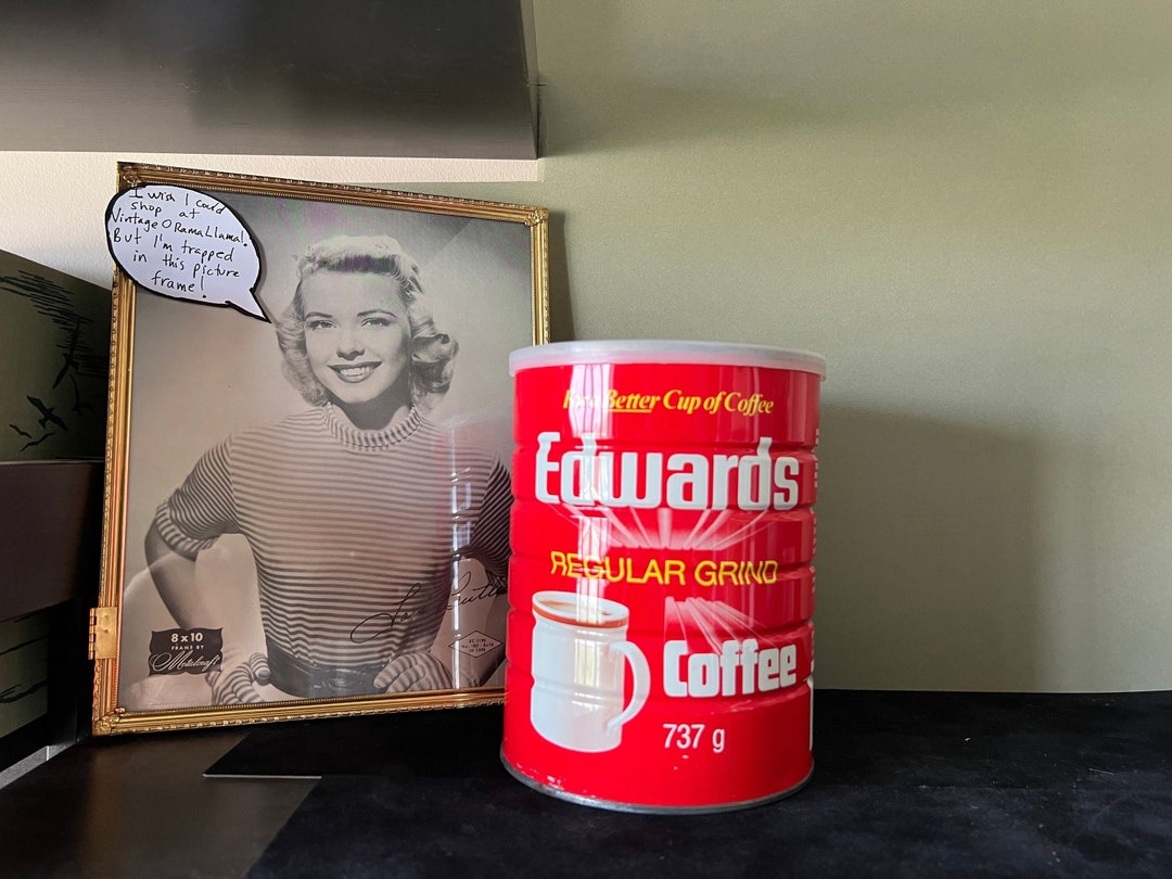 Vintage Metal Edwards Coffee Can Red 737g - Retro Collectible Coffee ...