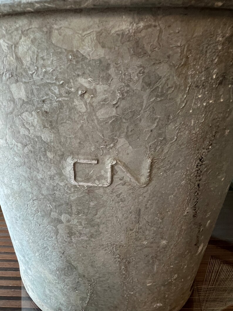 Vintage Railroad Bucket Galvanized Metal Pail CN Rail Collectible - Etsy