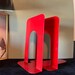 Vintage Red Metal Bookends by Brodart Library Bookends Retro Industrial ...