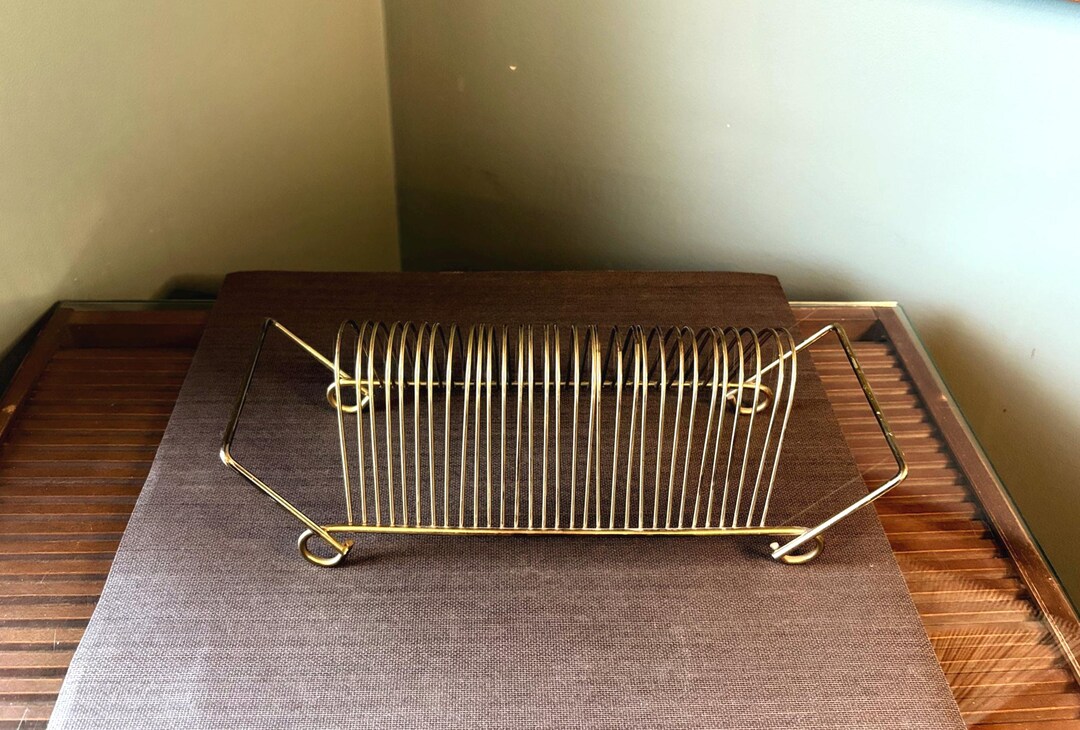 Vintage Brass Wire Record Stand Holder - Retro Vinyl 45 Rack - Etsy