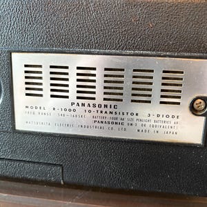 Vintage Panasonic Radar Matic Portable Transistor Radio Model R-1000 - Etsy