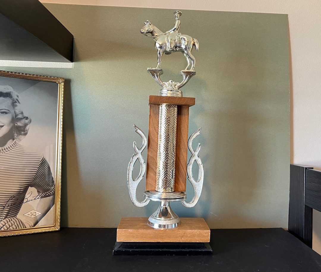 Vintage Western Rodeo Cowboy Trophy Rustic Cottage Cabin Country Decor ...