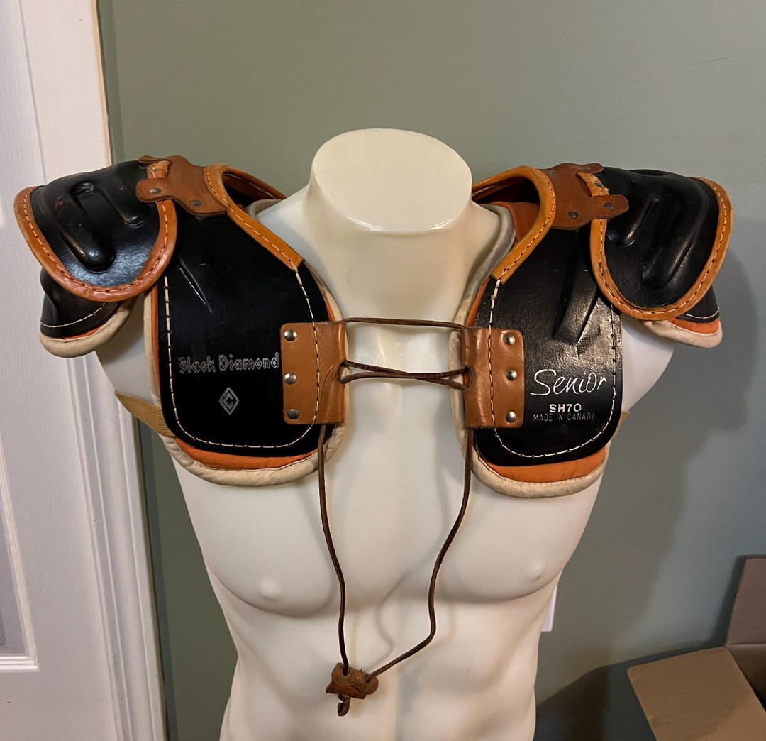 Vintage Hockey Shoulder Pads Cooper Weeks - Brown Leather Hockey Pads ...