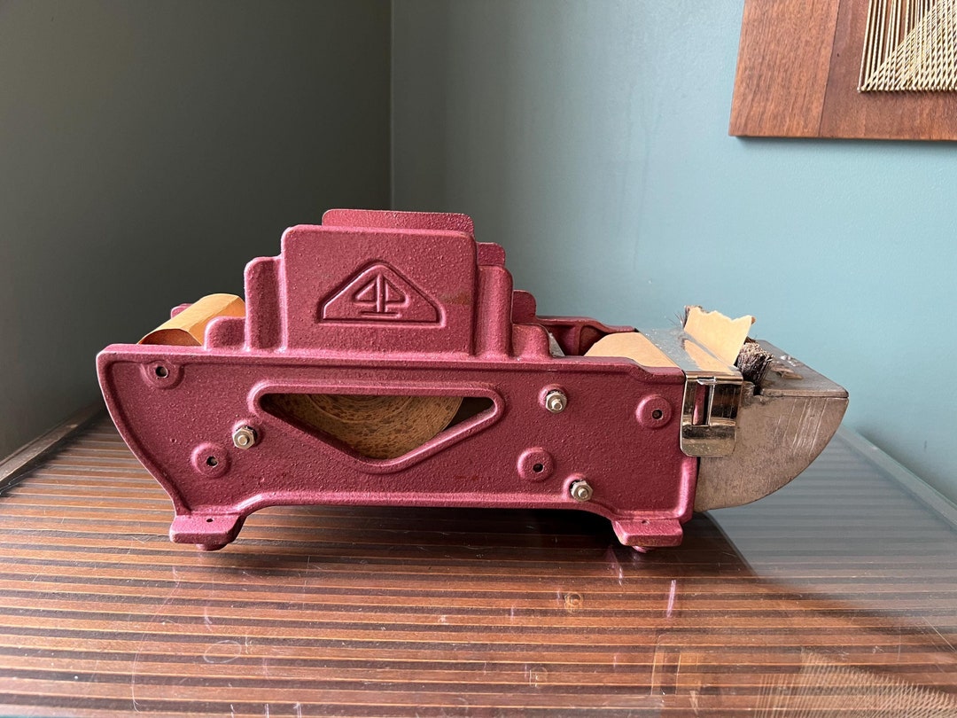 Vintage Cast Iron Wet Gum Tape Dispenser: 1940's Ornate Antique Packing ...
