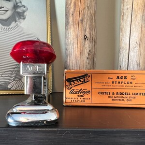 Vintage Chrome and Red Bakelite Aceliner Stapler 502 Art Deco Stapler ...