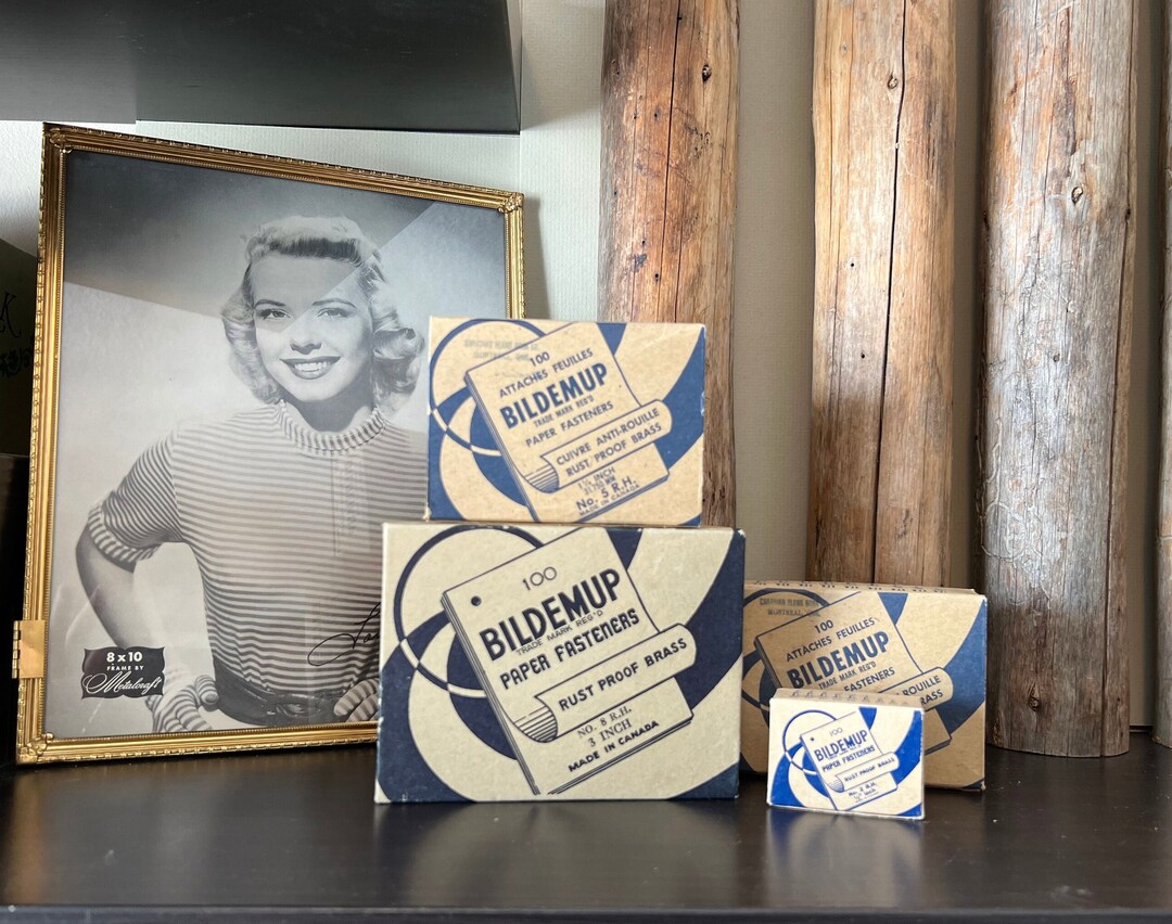 Vintage Buildemup Brass Paper Fasteners Retro Stationery Office ...