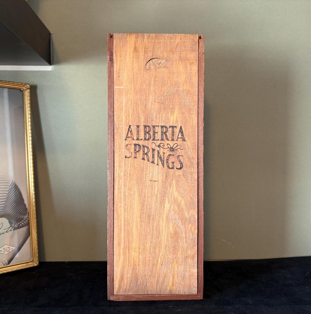 Vintage Alberta Springs Whisky Box - Cedar Wood Box With Sliding Lid - Etsy