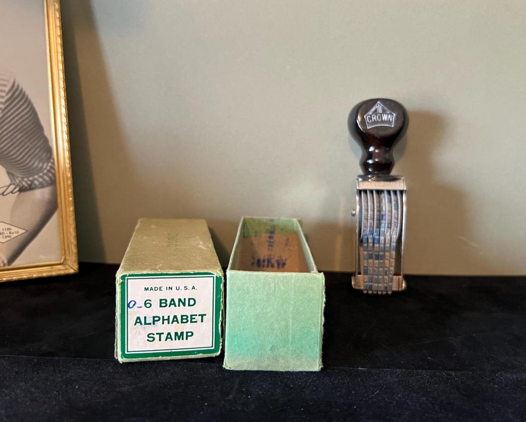 Vintage Crown Rotary 6 Band Alphabet Stamp - 6 Row Letter Stamp ...