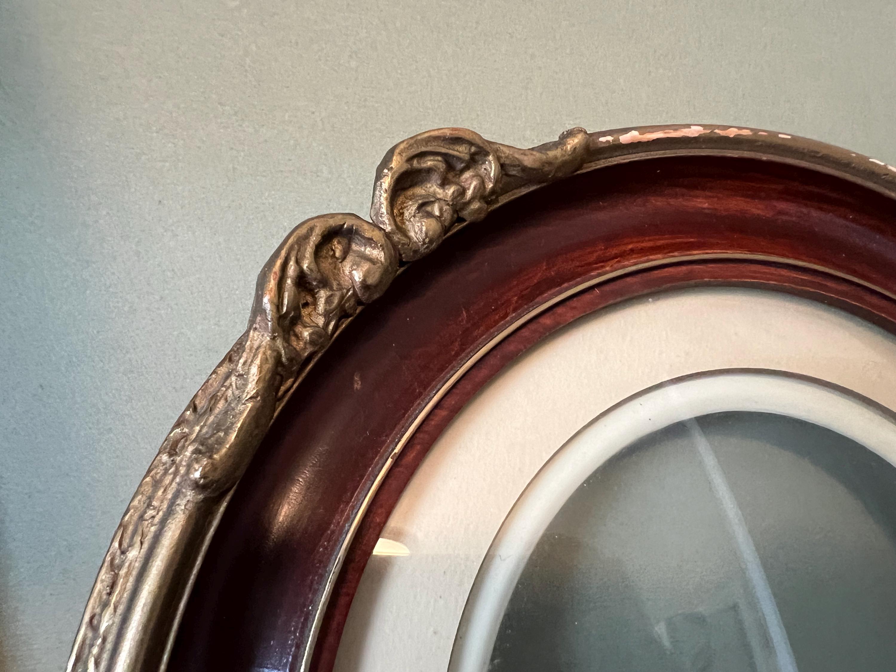 Antique Round Wood & Plaster Needlework Frame With Convex Glass - Etsy