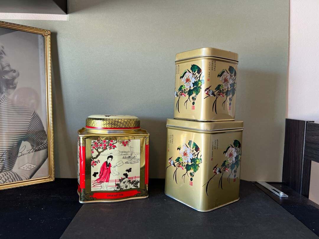 Vintage Asian Oriental Chinoiserie Tea Tins Nesting Tea Tins - Etsy