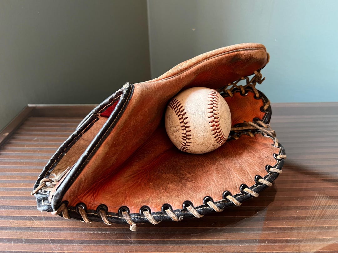 Vintage 3 Finger Baseball Glove Left Hand Baseball Glove - Etsy