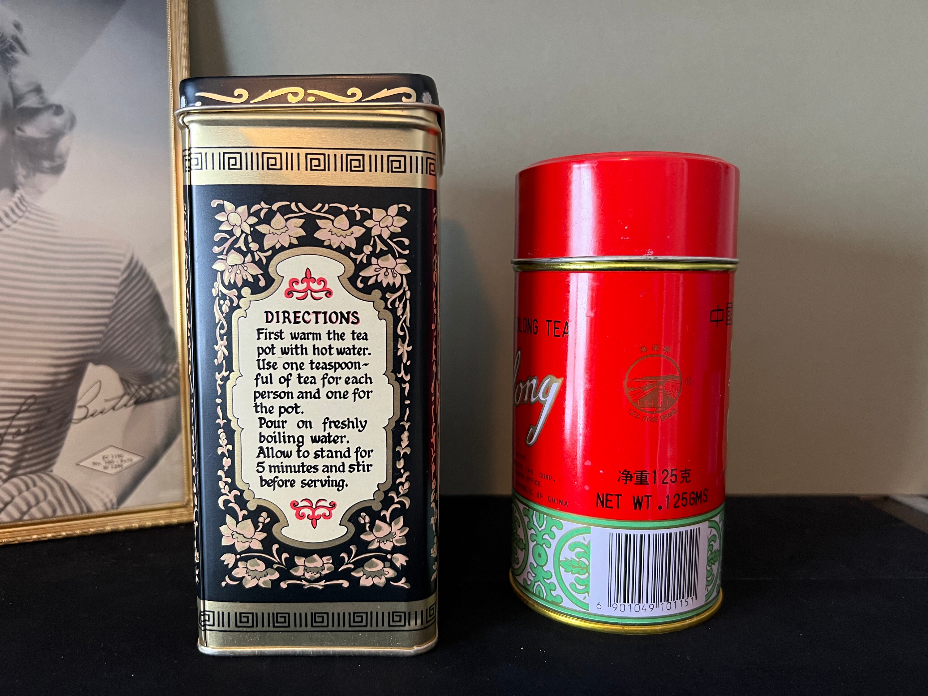 Vintage Chinese Tea Tins Red Fujian Oolong Tea Tin Thomas Martin & Co ...
