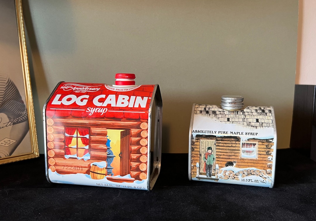 Vintage Log Cabin Maple Syrup Tin - Collectible Decorative Tins - Etsy