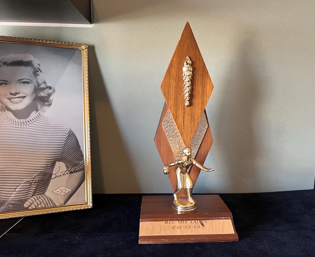 Vintage 1960s Mid Century Modern Bowling Trophy - Retro MCM Sports Den ...