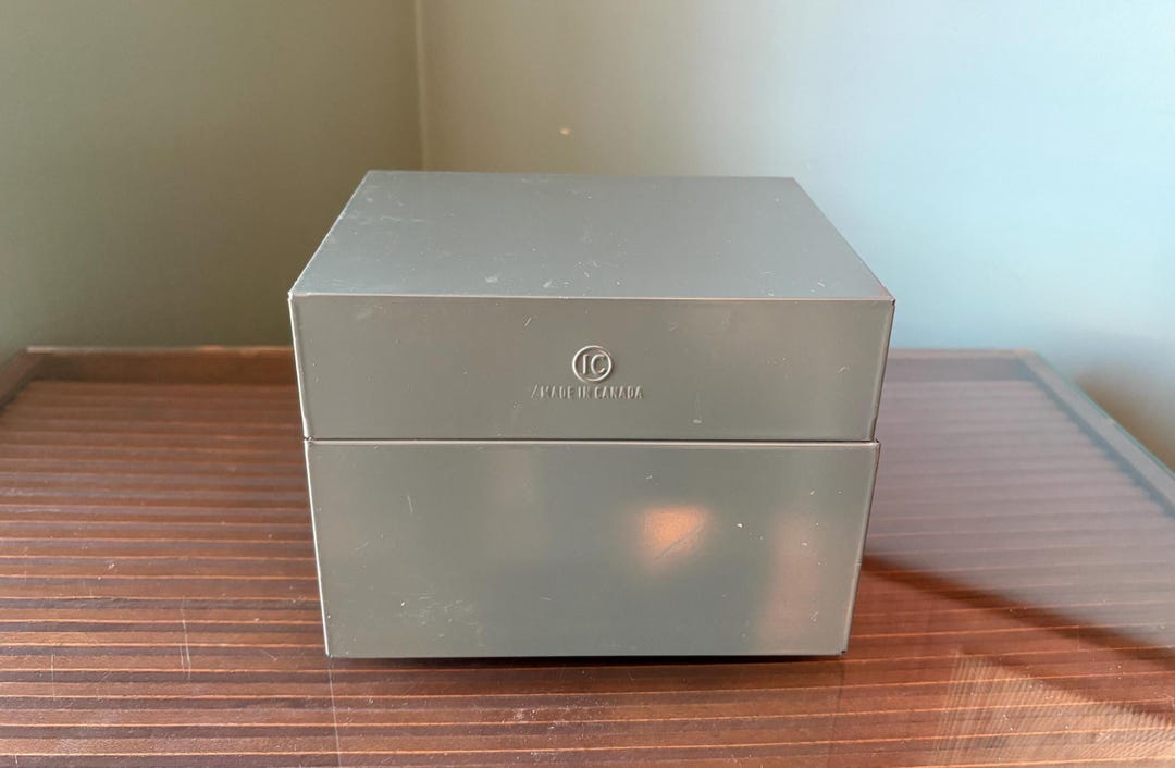 Vintage Industrial Metal Index Card Box - IC Made in Canada - Vintage ...