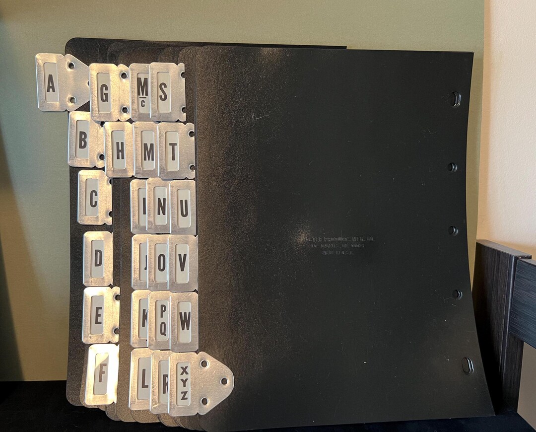 Vintage File Dividers With Metal Tags Paper Size Vintage Stationery ...