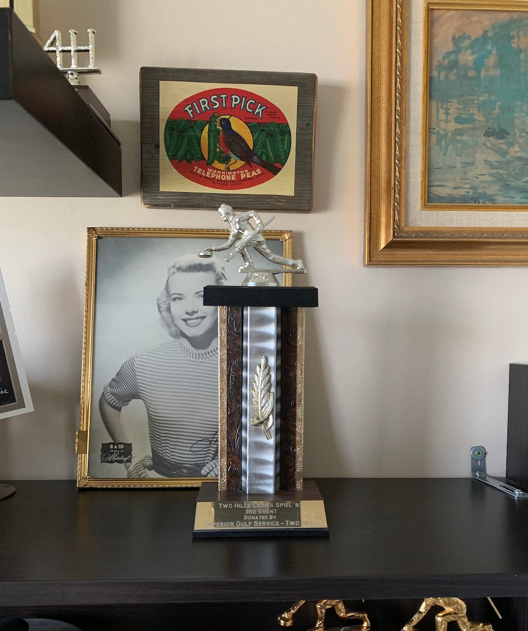 Vintage Curling Trophy Retro Sports Den Man Cave Decor - Etsy