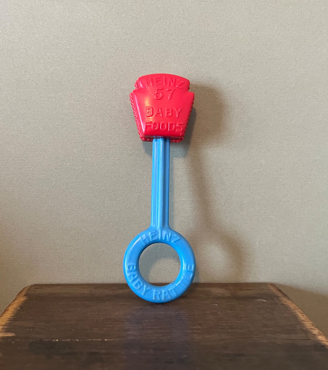 Vintage Blue & Red Heinz 57 Baby Foods Baby Rattle - Retro Baby Kids ...